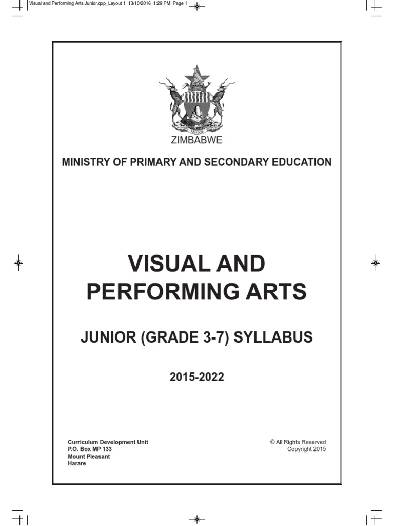 Visual and Performing Arts: Junior (Grade 3-7) Syllabus | PDF ...