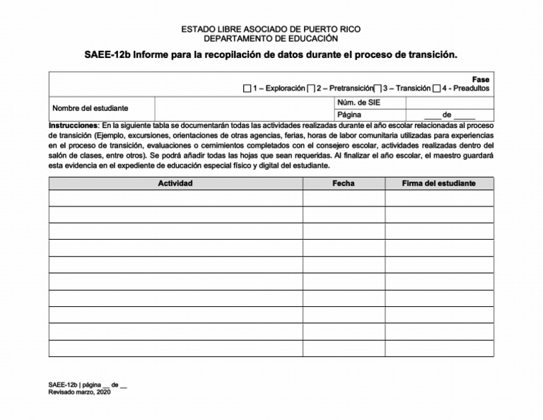 Saee 12b Informe para La Recopilacion de Datos Durante El Proceso de ...