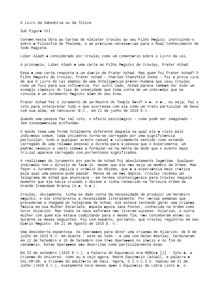 Liber Aleph - Comentado | PDF | Filosofia | História