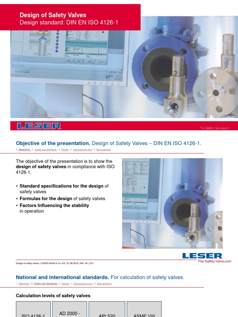 Design Standard: DIN EN ISO 4126-1: Design of Safety Valves | PDF ...