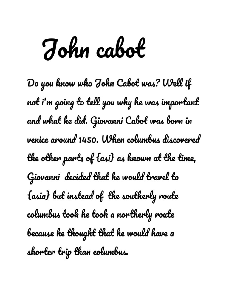 John Cabot | PDF