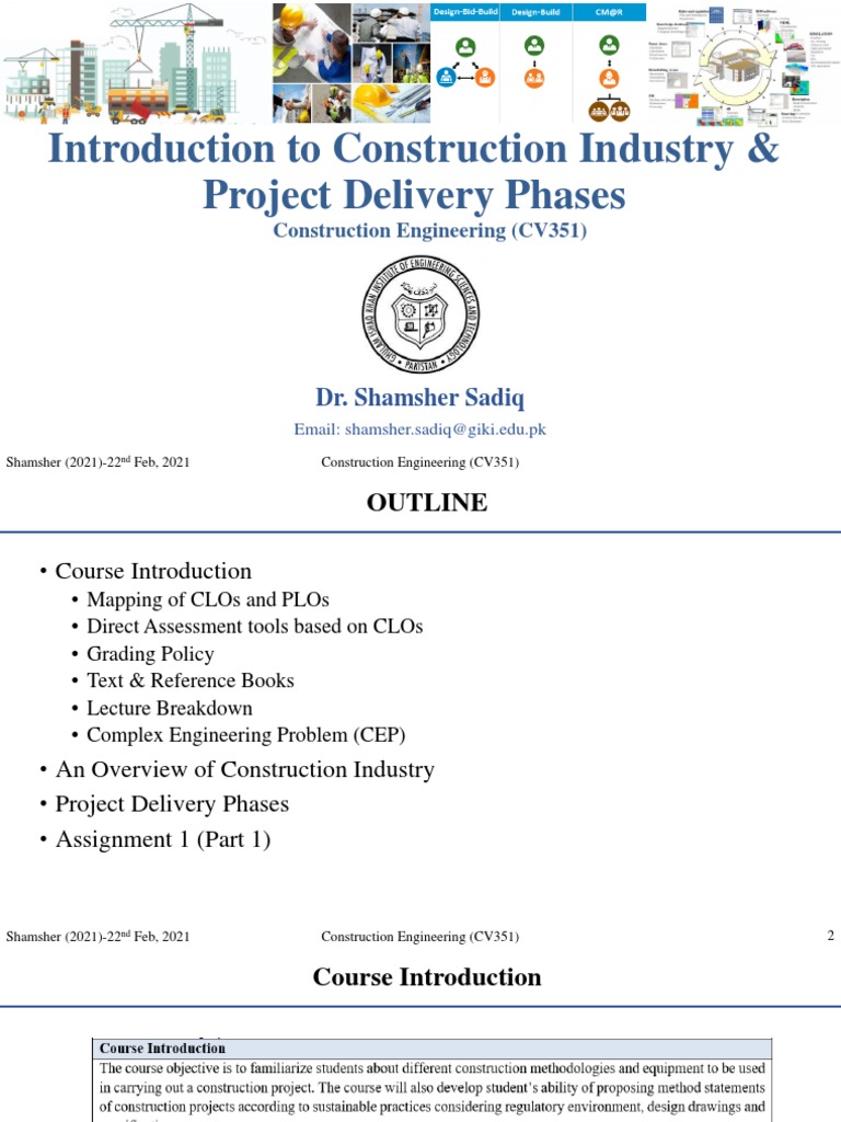 Introduction To Construction Industry & Project Delivery Phases ...