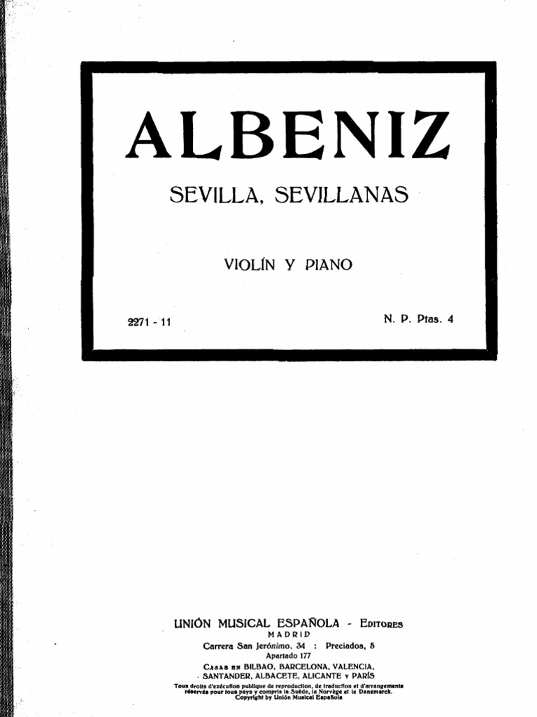 Albeniz, Sevilla, Piano | PDF