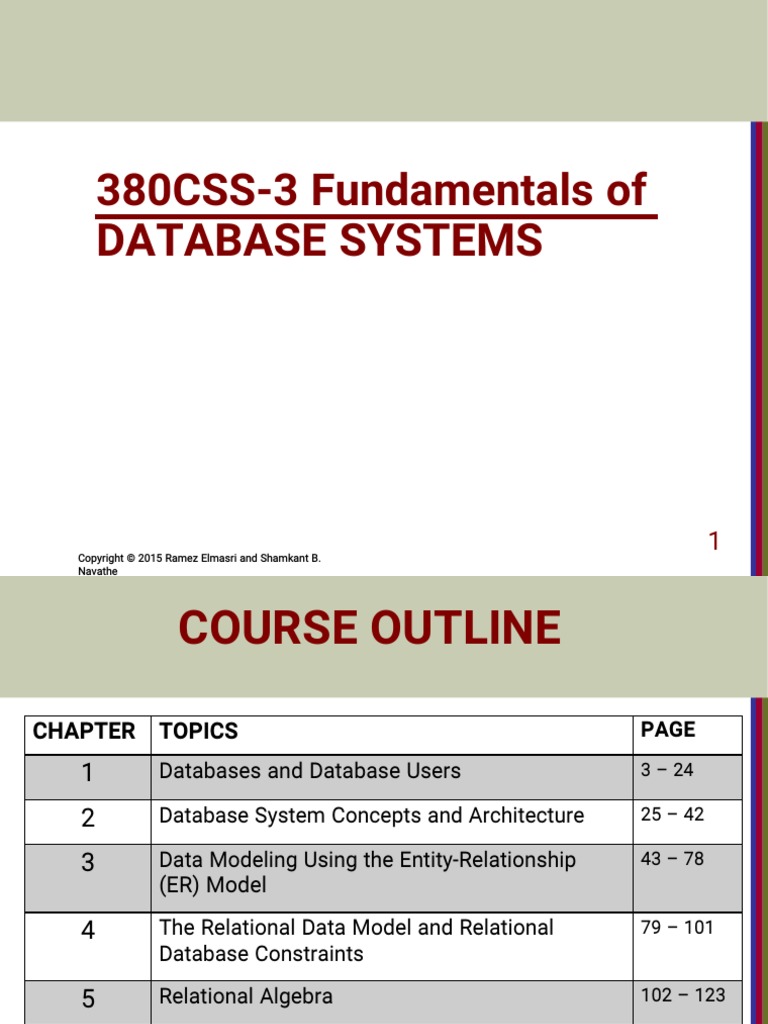 CH1 - 380CSS-3 - Fundamentals of Database Systems-Merged | PDF | Relational Database ...
