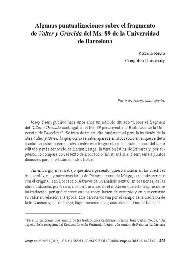 Griselda 20161112 | PDF | Giovanni Boccaccio | El decameron