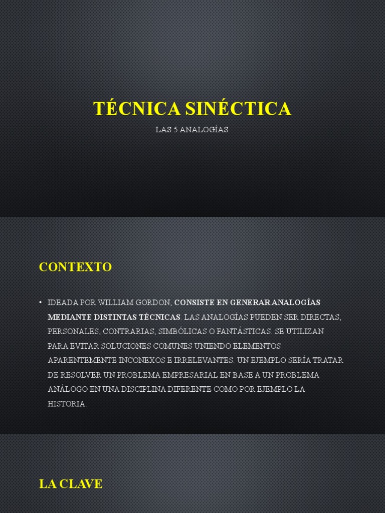 Tecnica SINECTICA | PDF | Analogía | Teorías filosóficas