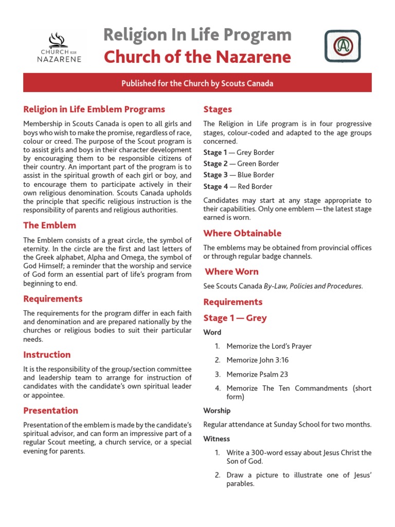 Church of The Nazarene: Religion in Life Program | Download Free PDF ...