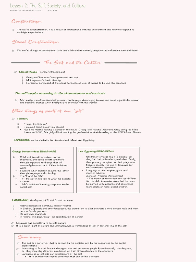 Understanding Self through Language and Culture | PDF | Identity ...