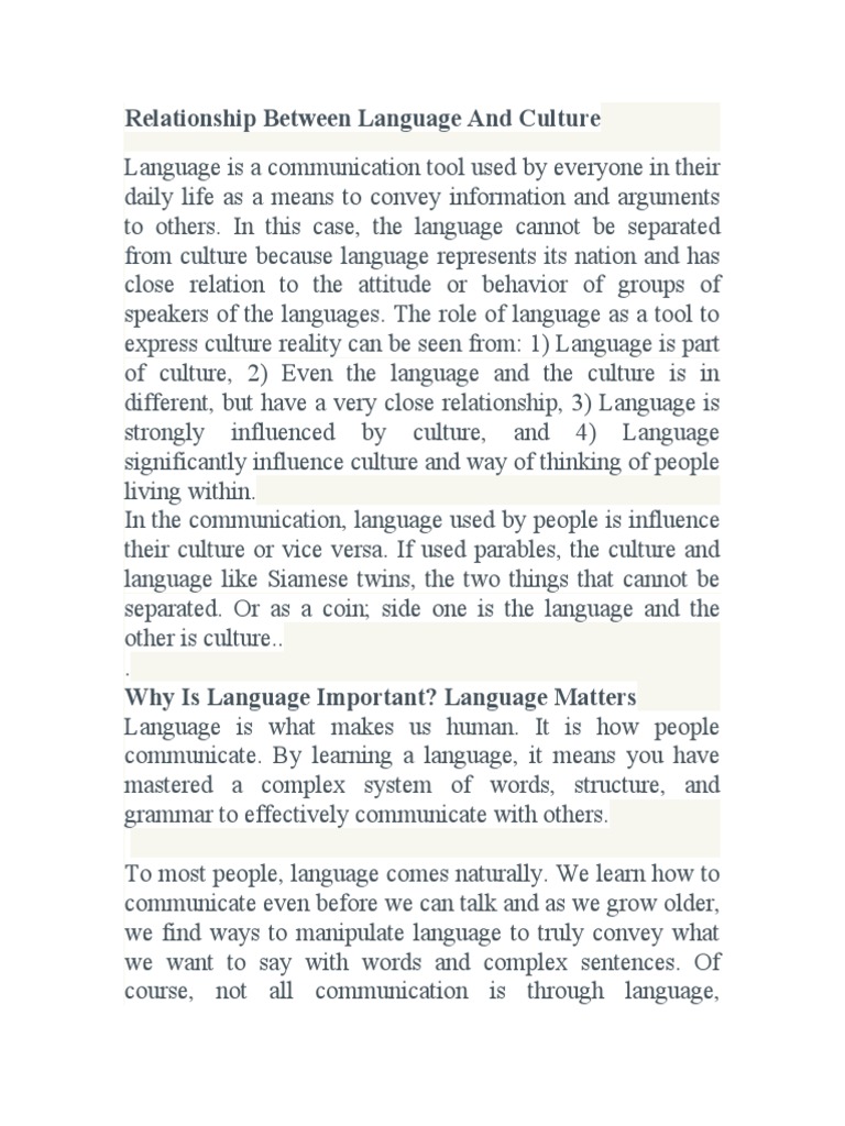 Importance of Language | PDF | Nonverbal Communication | Communication