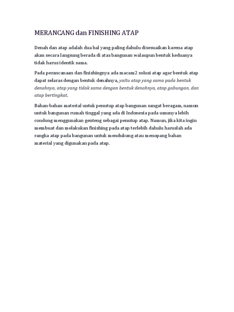 MERANCANG Dan FINISHING ATAP | PDF | Seni