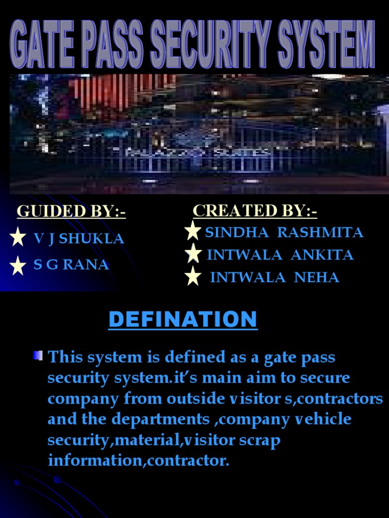Gate Pass Security Management System | PDF | Computing | Information ...