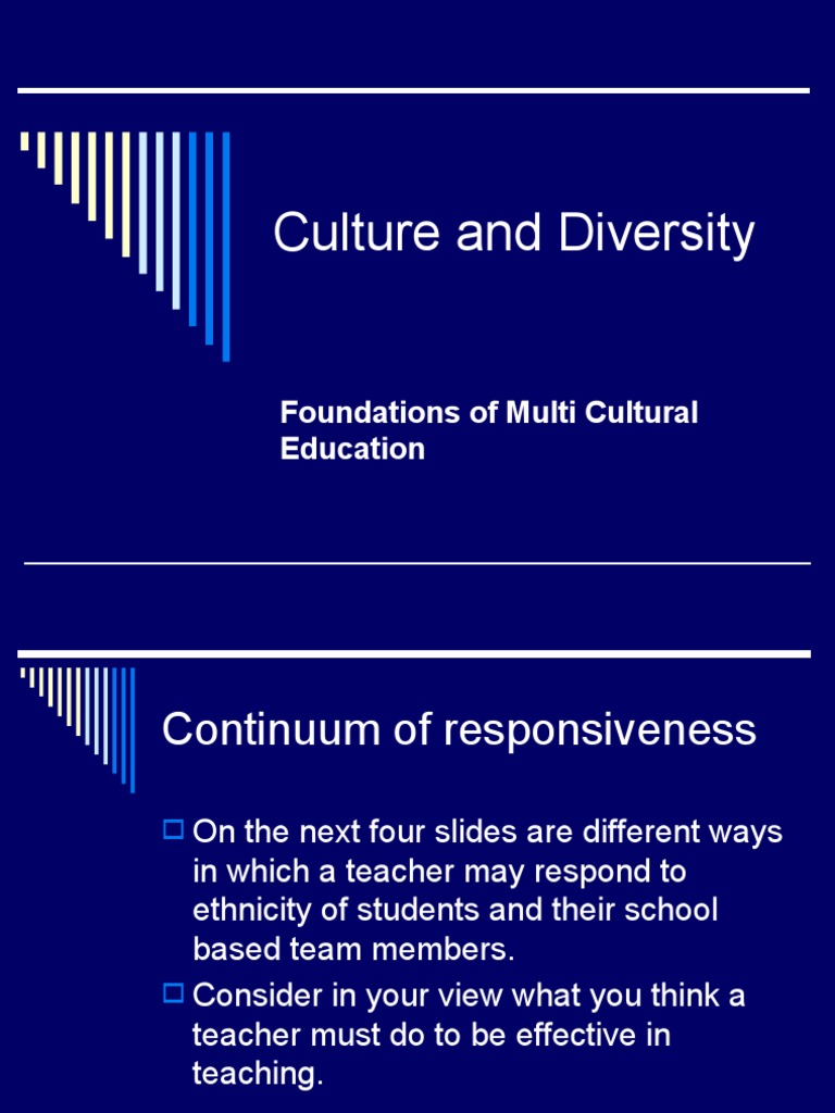 Culture and Diversity Continuum of Response | PDF | Multiculturalism ...