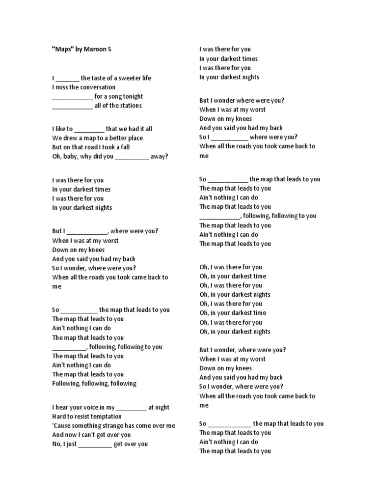 Maps Song Activity | PDF