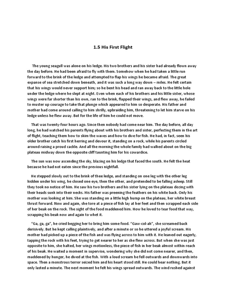 1.5 His First Flight | PDF | Adverb | Verb