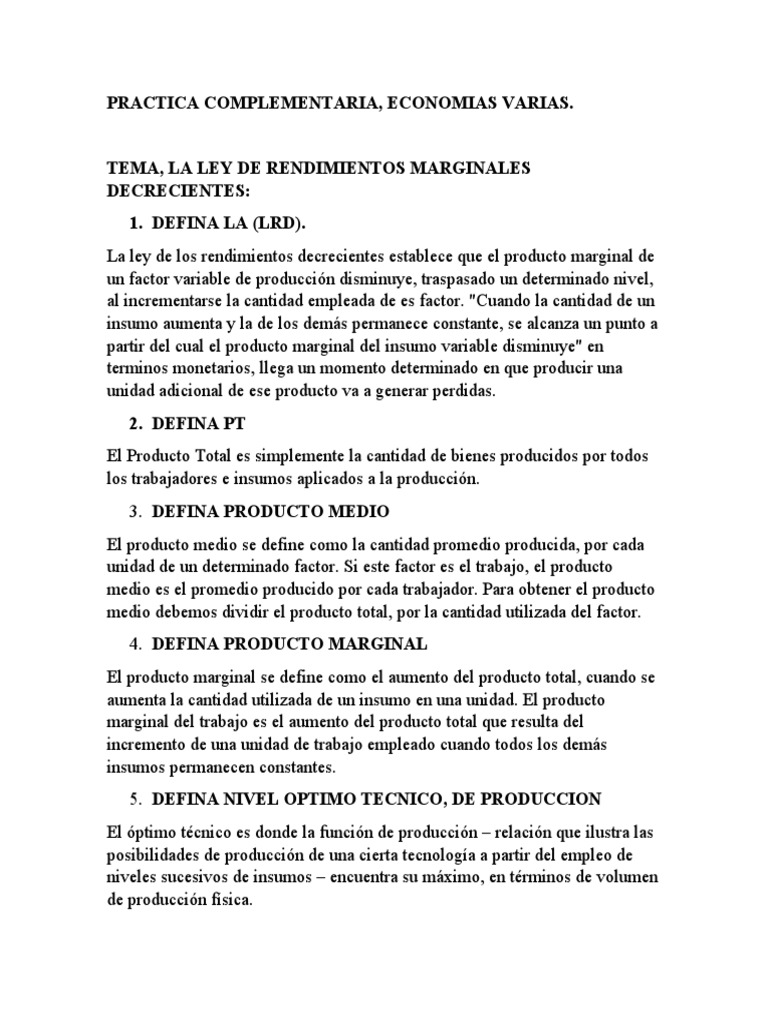 Practica Complementaria | PDF | Macroeconómica | Ciencias económicas