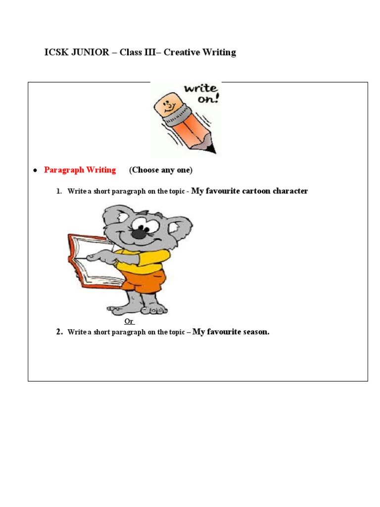 Creative Writing Topics - Class 3 March 2021 | PDF