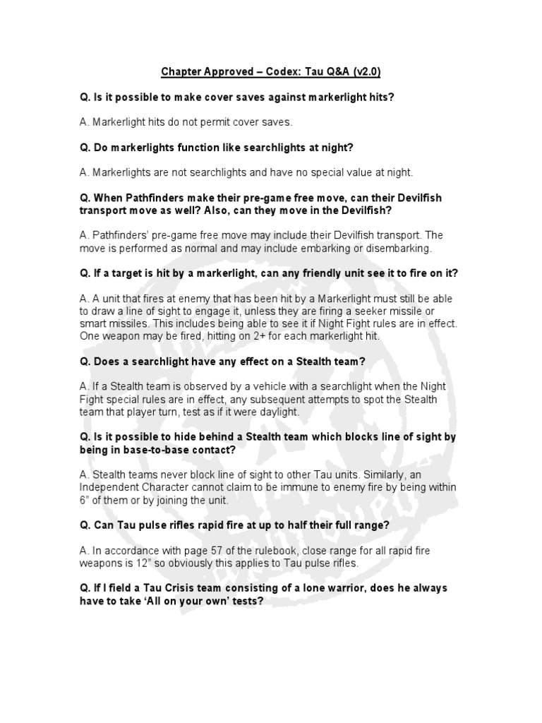 Warhammer 40K - Tau Errata | PDF | Military Science | Warfare