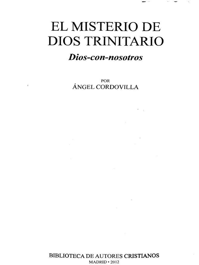 Cordovilla - El Misterio de Dios Trinitario | PDF | Trinidad ...