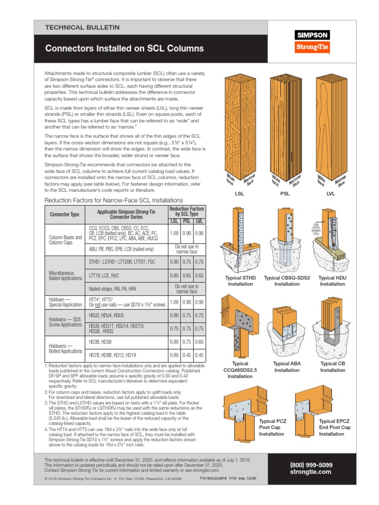 Connectors Installed On SCL Columns: Technical Bulletin | PDF ...