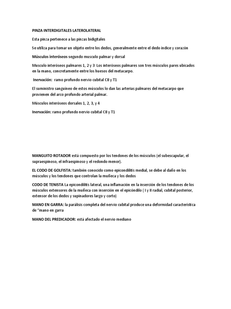 Pinza Interdigitales Laterolateral | PDF