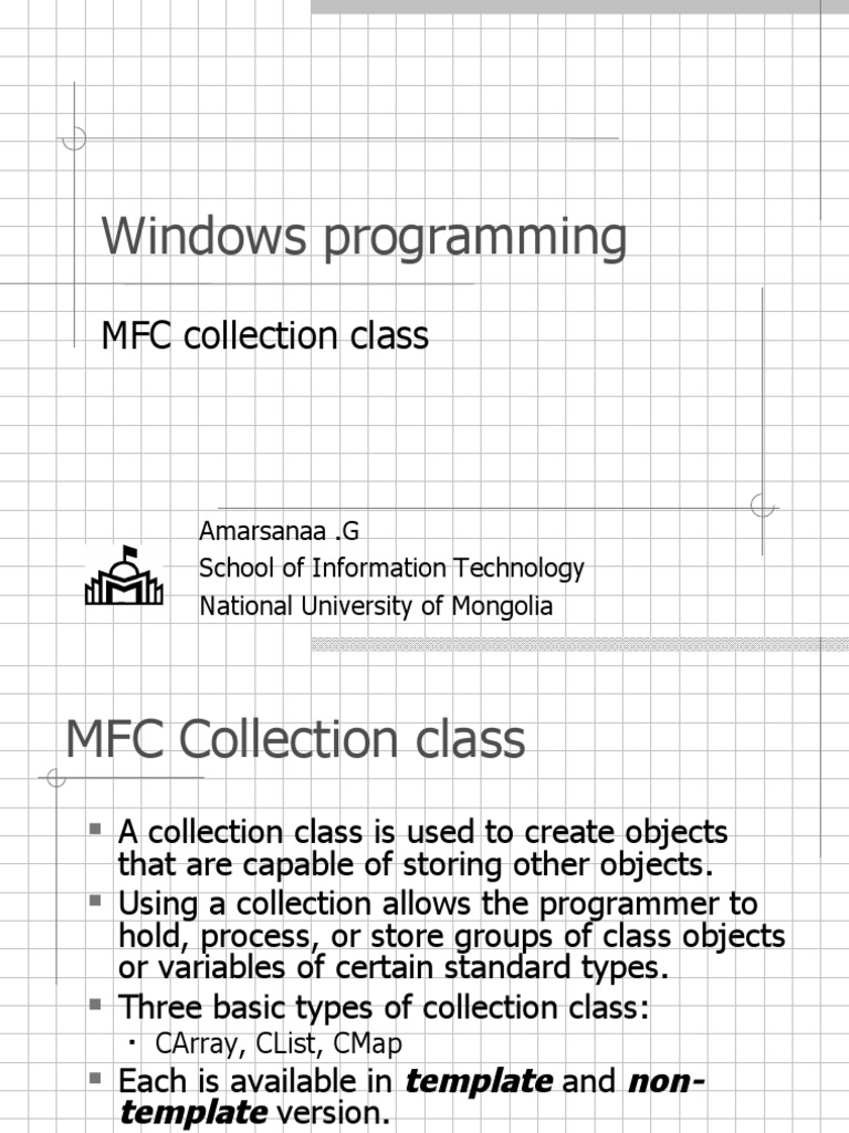 WINPRO MFC Collection Class | PDF | Array Data Structure | Pointer (Computer Programming)