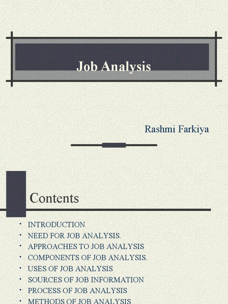 jOB aNALYSIS POWERPOINT | PDF | Evaluation | Industrial And ...