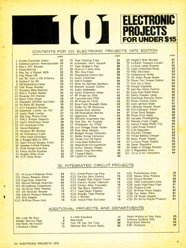 101 Electronics Projects 1975 | PDF | Amplifier | Radio