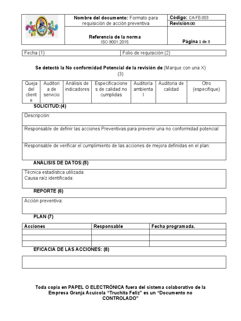 CA-FE-003 Formato Rap | PDF | Auditoría | Business