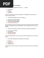 Warehouse & Logistics MCQ Exam Guide | PDF | Warehouse | Logistics