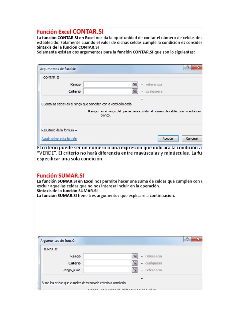 Actividad 1 Funciones Contar - Si, Sumar - Si, Promeddio - Si Cont (2) EN EXCEL | PDF | Función ...