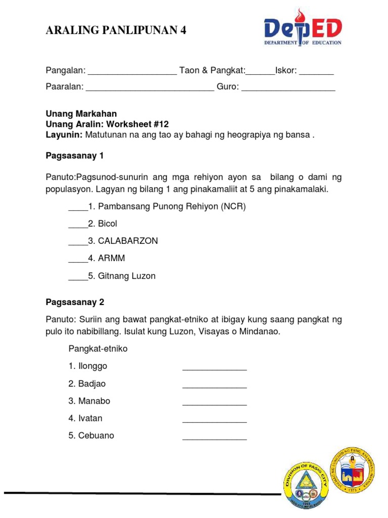 Araling Panlipunan 4 | PDF