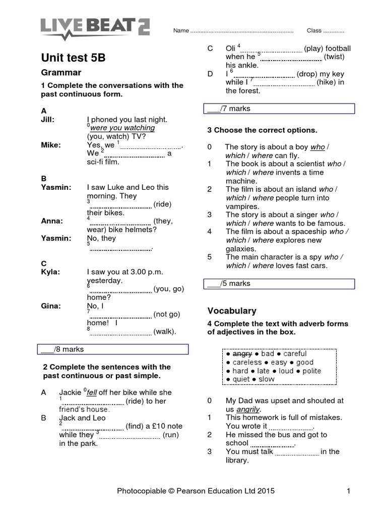 Live Beat 2 - Unit Test 05B | PDF