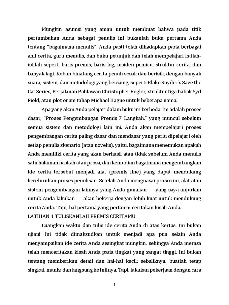 Pengertian Premis Cerita | PDF