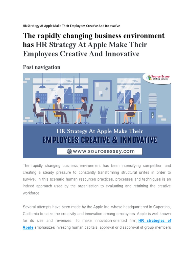 HR Strategy at Apple Make Their Employees Creative and Innovative | PDF ...