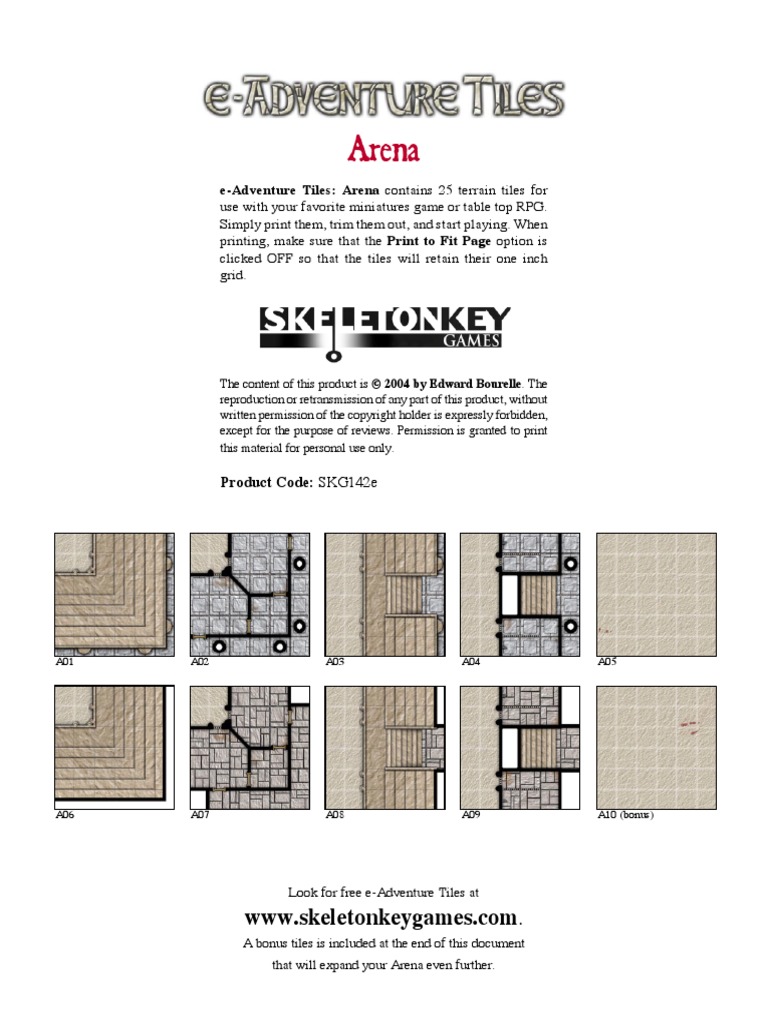 Arena: E-Adventure Tiles: Arena Contains 25 Terrain Tiles For | PDF