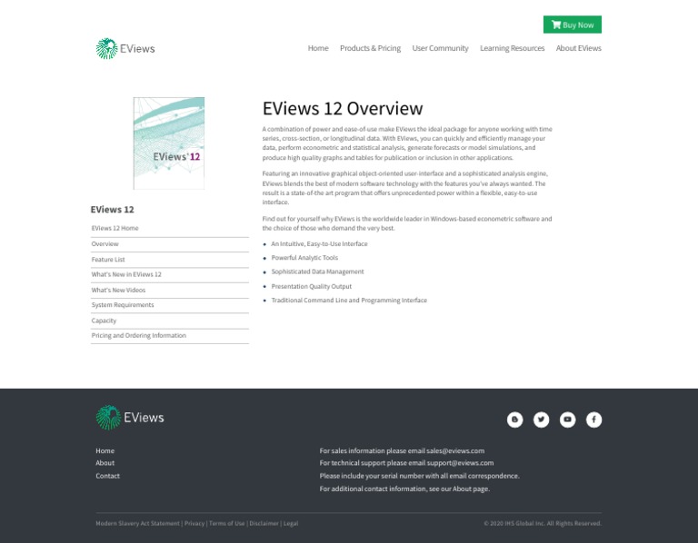 EViews 12 Overview | PDF | User Interface | Information Age