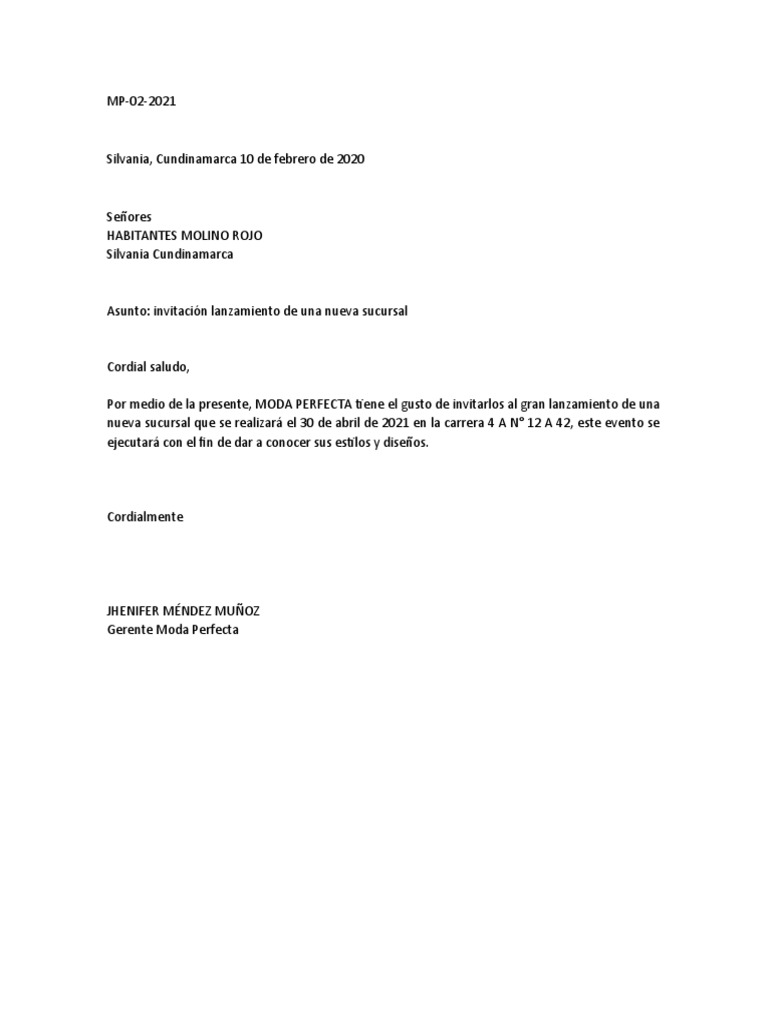 Carta de Invitacion | PDF | Estilo de vida