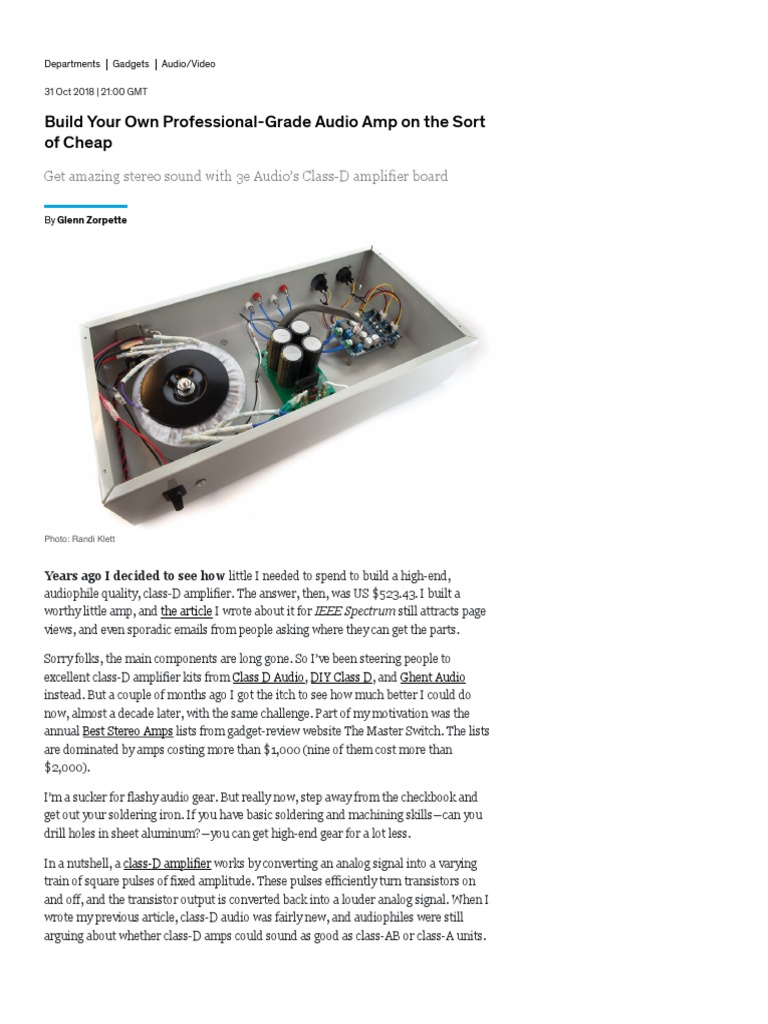 Build a High-End DIY Audio Amplifier | PDF | Amplifier | Audio Engineering