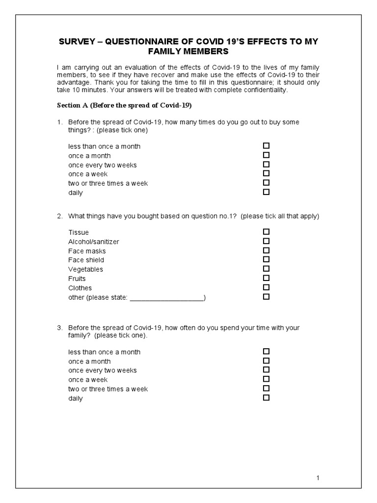 Questionnaire Template 08 | PDF | Mental Health