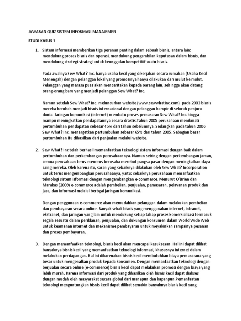 Muhammad Aditya Permana - 021118264 - Jawaban Sistem Informasi Manajemen | PDF