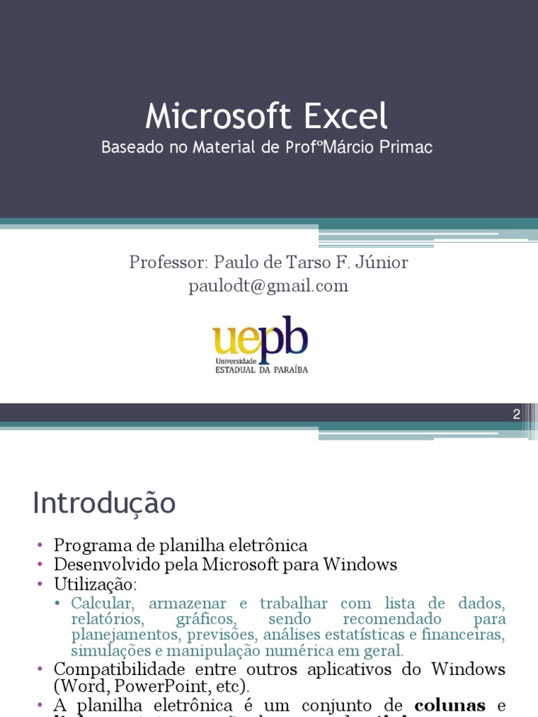 Aula10 Excel | PDF | Microsoft Excel | Planilha
