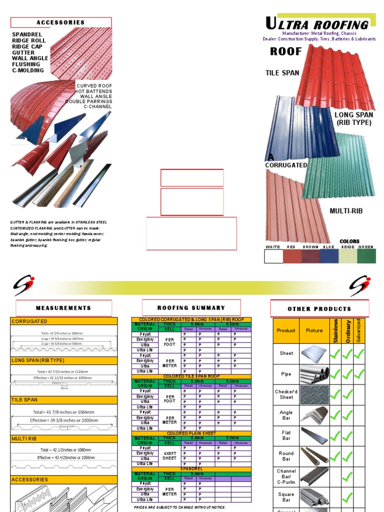 Roofing Brochure Sample | PDF | Sheet Metal | Roof