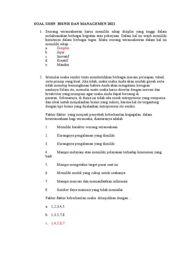 Soal Usbn 2021 BM Dki | PDF