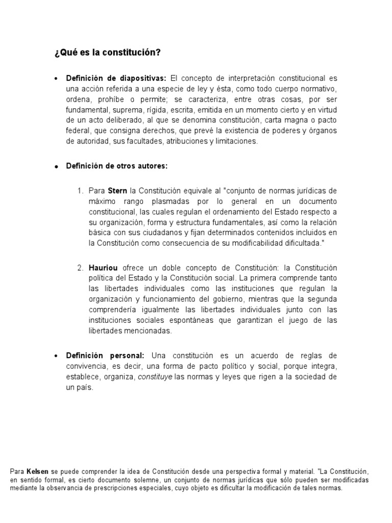 Definición y Análisis de la Constitución | PDF | Constitución | Institución