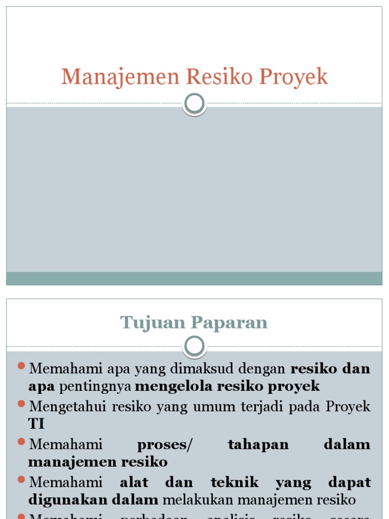 Manajemen Resiko Proyek | PDF