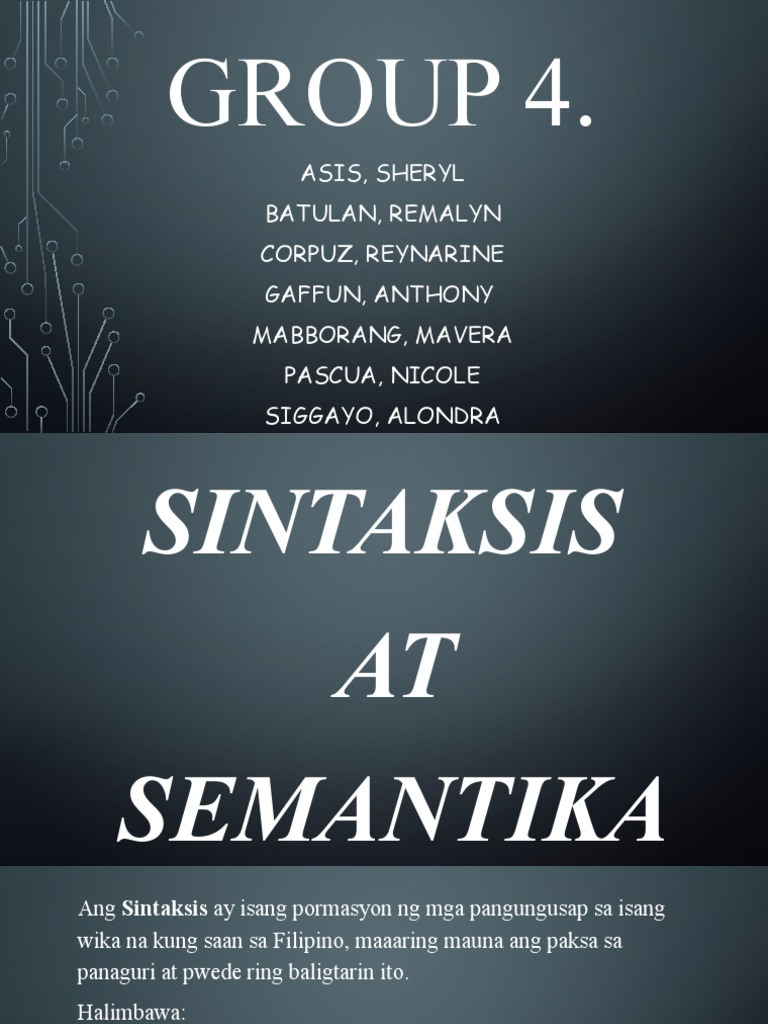 Sintaxis at Semantika | PDF