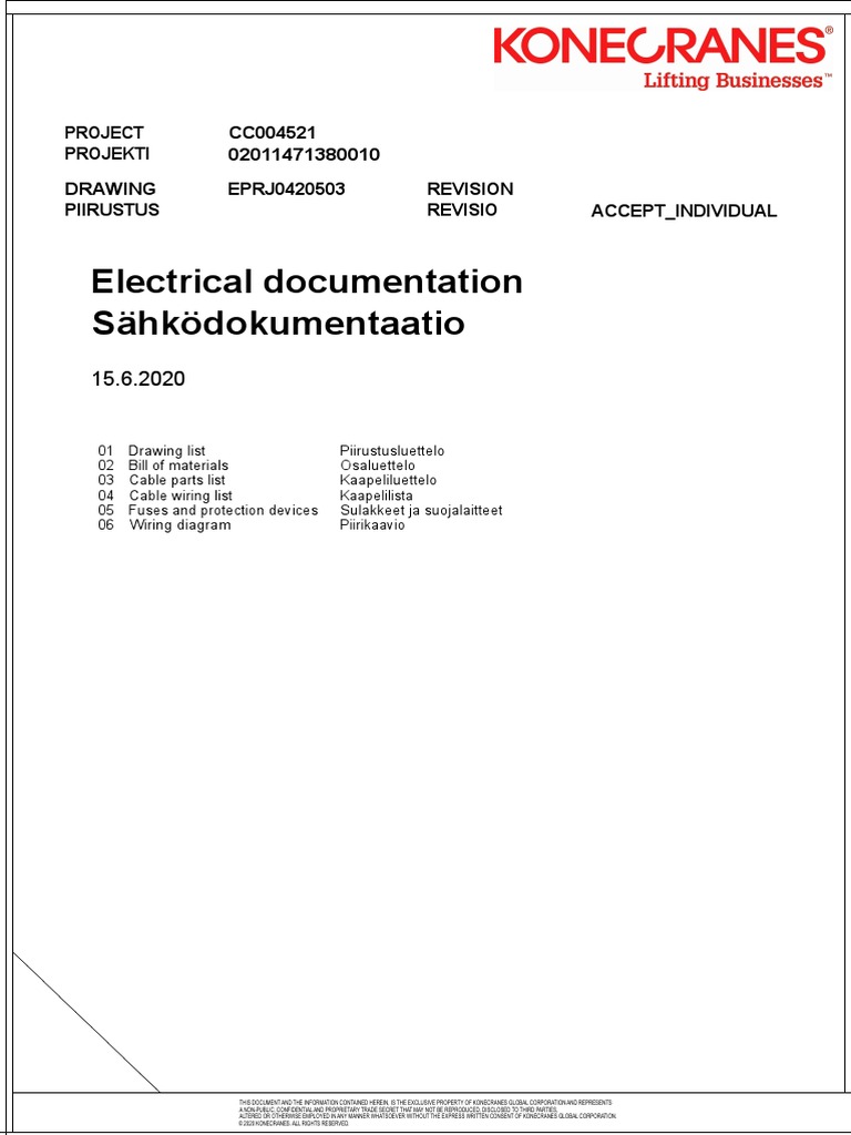 Electrical Documentation Sähködokumentaatio | PDF | Wire | Components