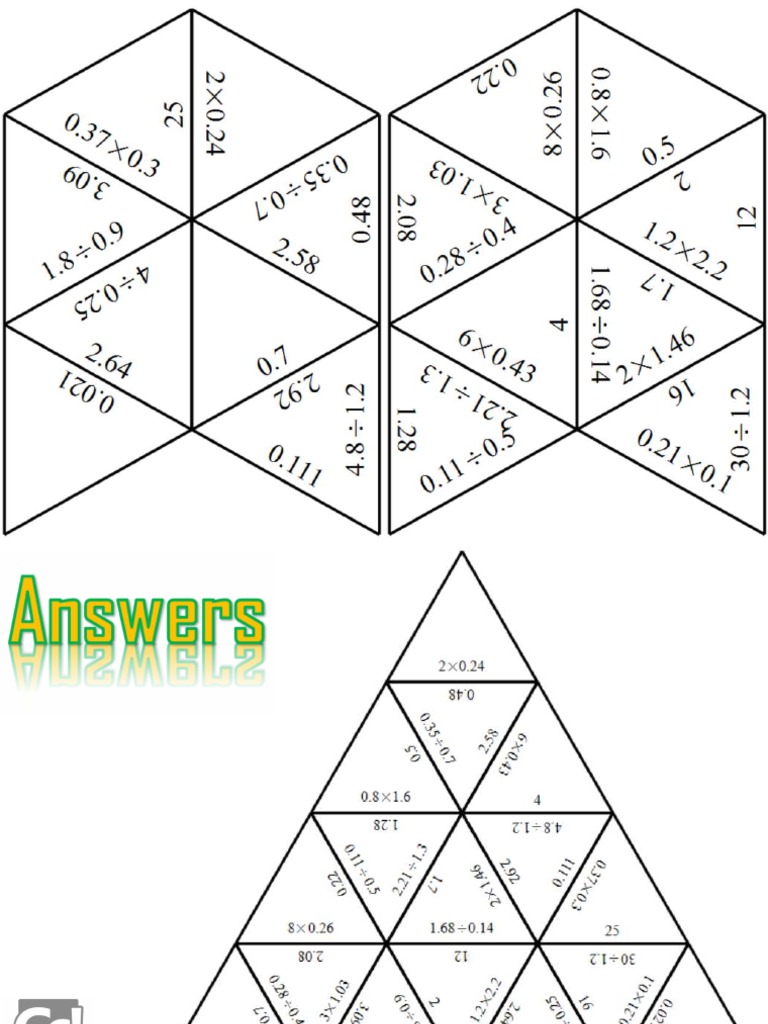 2 Digit Decimals Multiplying Dividing Tarsia Standard | PDF
