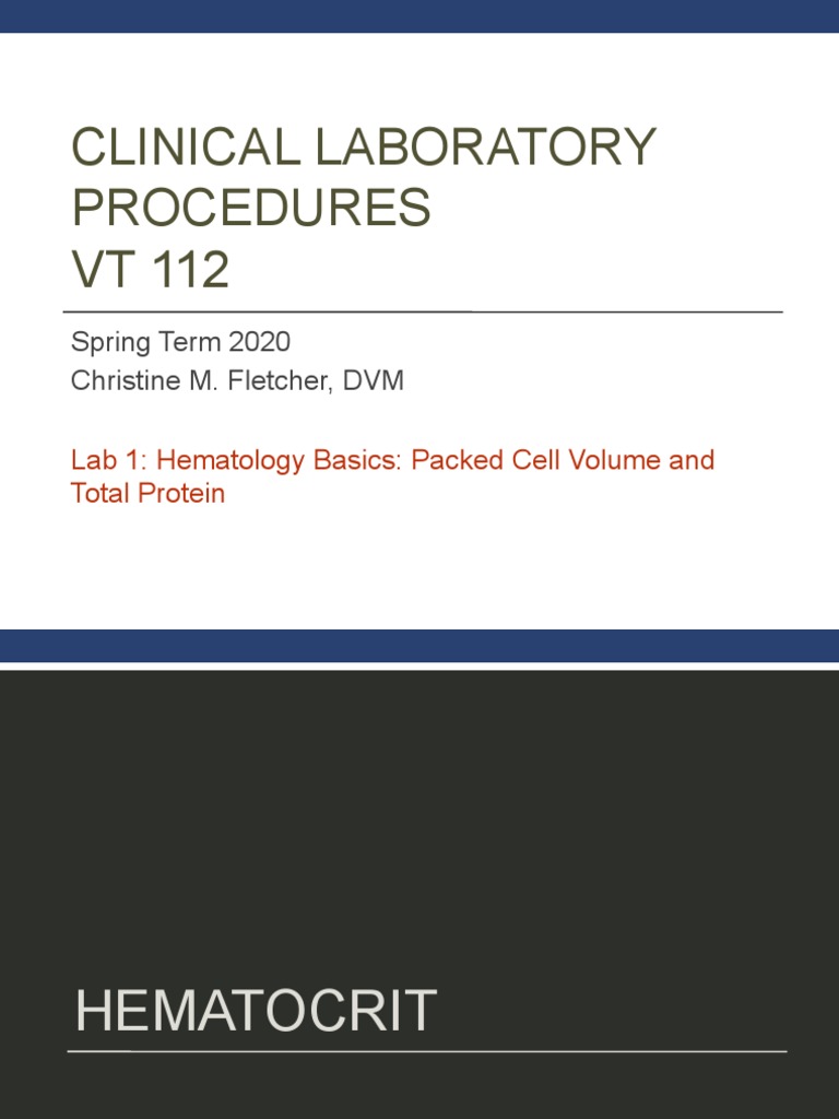 VT112 2020 Lab 1 PCV TP Complete | PDF | Blood | Hematology