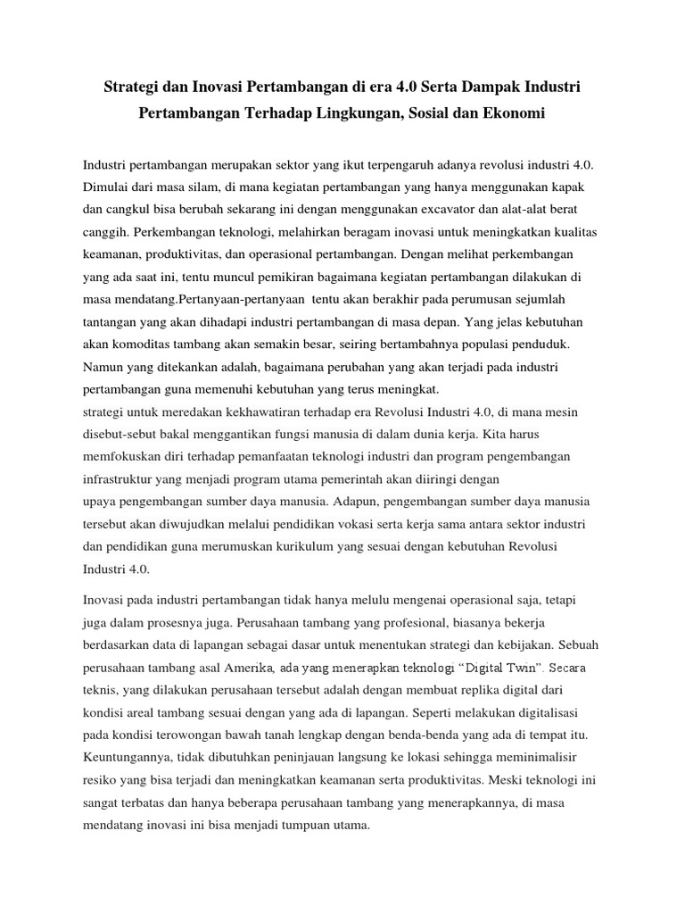 Contoh Essay | PDF | Bisnis | Pengelolaan Keuangan & Uang